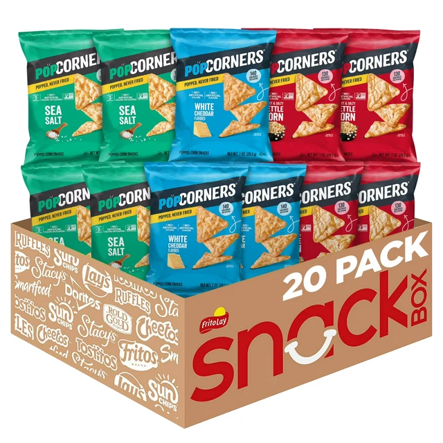 POPCORNERS SNACKS, 3 Flavor Variety Pack Chips Gluten Free, 1 oz (Pack ...