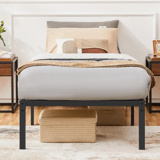 36CM SINGLE METAL Bed Frame 3ft Solid Bed with Heavy Duty Steel Slat Support/Non £62.78 ...