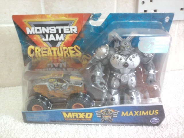 MONSTER JAM MAX-D & Maximus Creatures 5 Inch Die-Cast Vehicle Spin ...