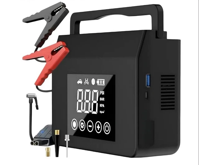 ALL IN ONE Portable Car Jump Starter With Air Compressor 4000A Car ...