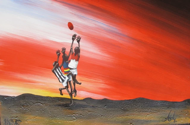 AFL OUTBACK AUSSIE Rules Grand Final Art Painting Print COA Authentic ...