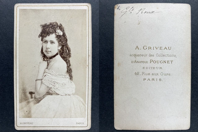 GRIVEAU, PARIS, GABRIELLE Roux Vintage cdv albumen print. CDV, tirage a ...