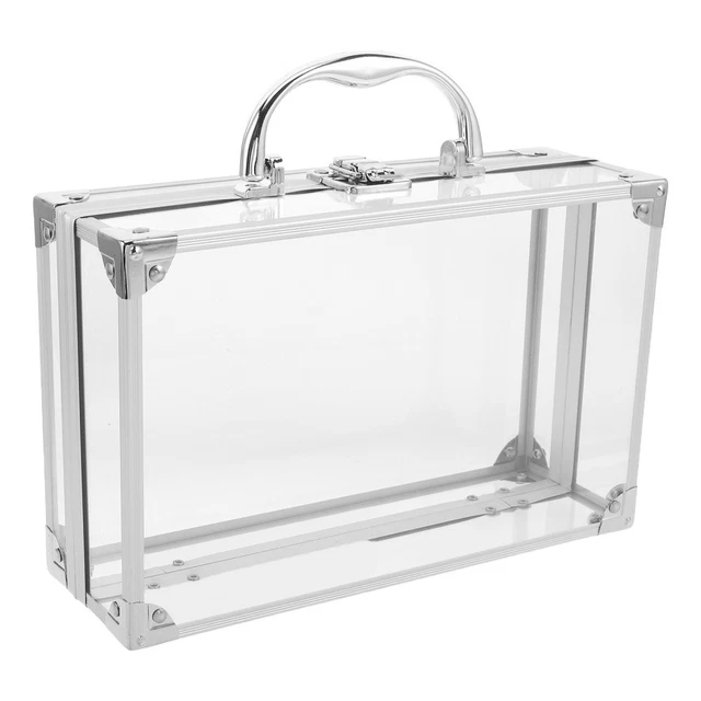 TRANSPARENT PORTABLE BOOK Box Clear Storage Container Comic Containers ...