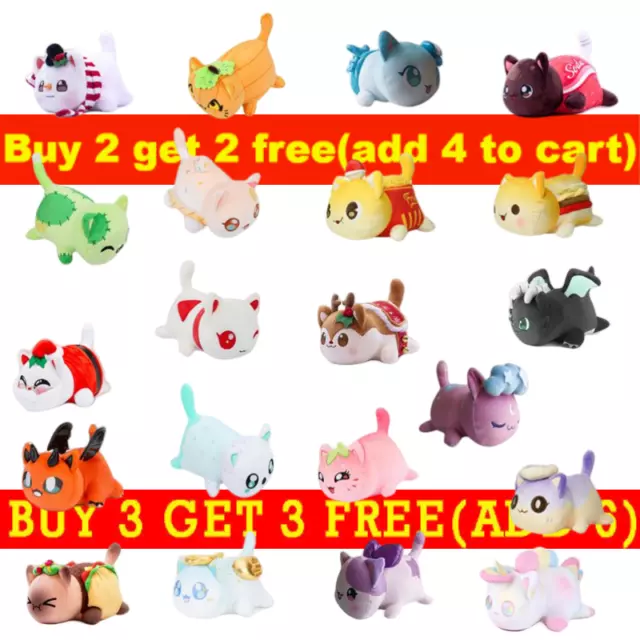 Cute Plush Meemeows Food Aphmau Cat Doll Plushies Toy Stuffed Dolls Donut Burger £1277