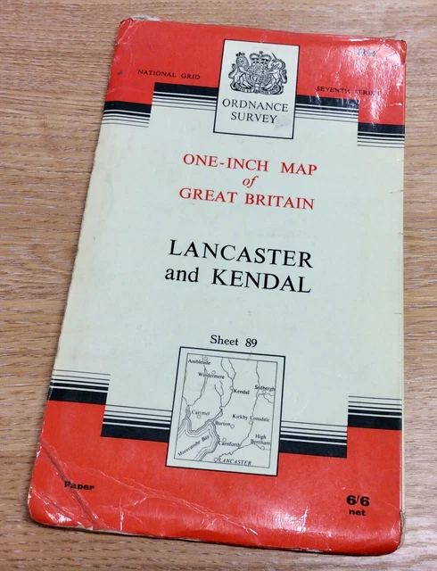 VINTAGE ORDNANCE SURVEY One Inch Map Of Lancaster And Kendal £6.00 ...