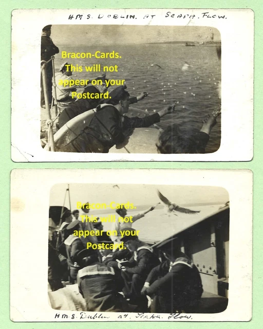 [B903] NAVAL LIGHT Cruiser R/P Two Postcards HMS Dublin Crew At Scarpa ...