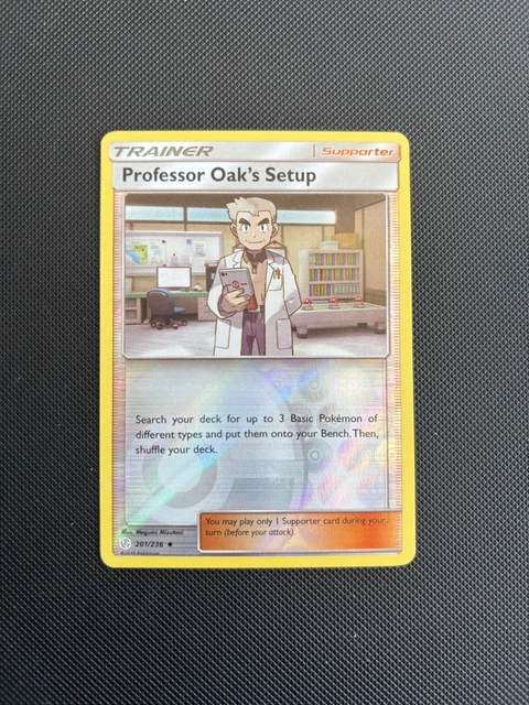 POKEMON CARD COSMIC Eclipse Professor Oak's Setup 201/236 Reverse Holo ...