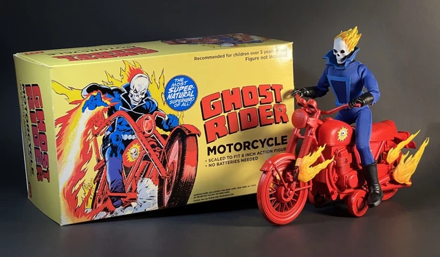 8” MARVEL MEGO-LIKE Deluxe Ghost Rider And Motorcycle Action Figure Set ...
