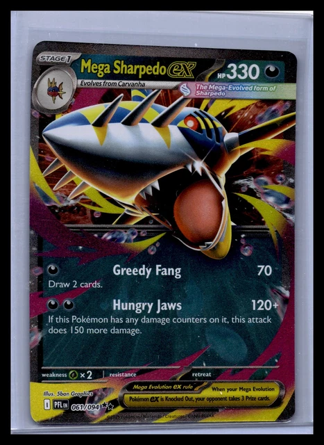MEGA SHARPEDO EX Double Rare ME02: Phantasmal Flames 061/094 NM $3.85 ...