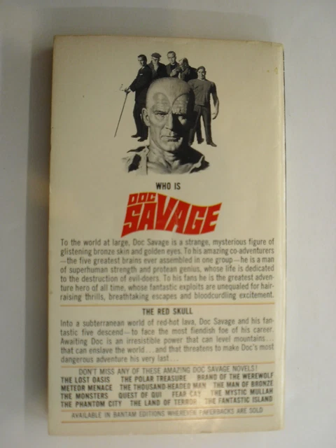 DOC SAVAGE #17 The Red Skull, Kenneth Robeson, Bantam Paperback, c1967 ...