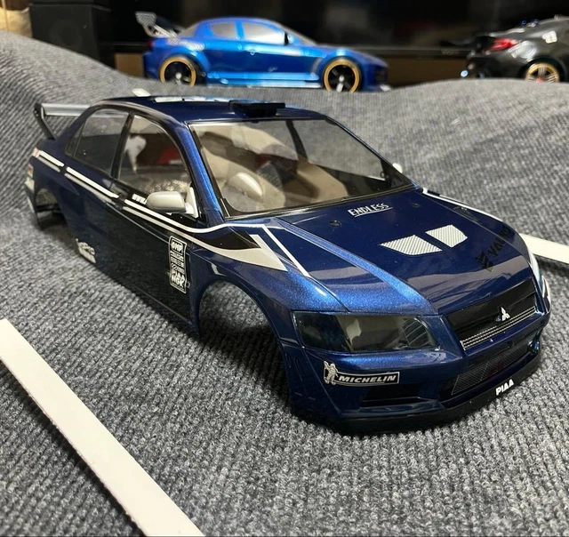 TAMIYA 1/10 MITSUBISHI Lancer Evolution VII WRC RC Body Only Painted £ ...