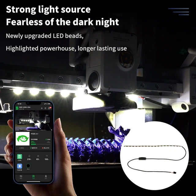 FOR BAMBU LAB A1/A1mini Led Light Strip 24V 3D Printer DIY Accessories ...