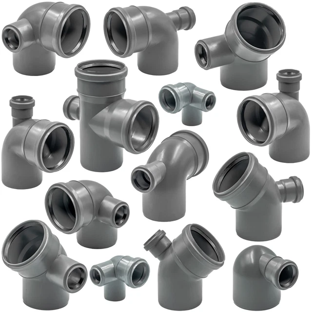 BOGEN KUNSTSTOFF HT-ROHR Installation Abwasser 110 x 50 mm 45° 90° Grau ...