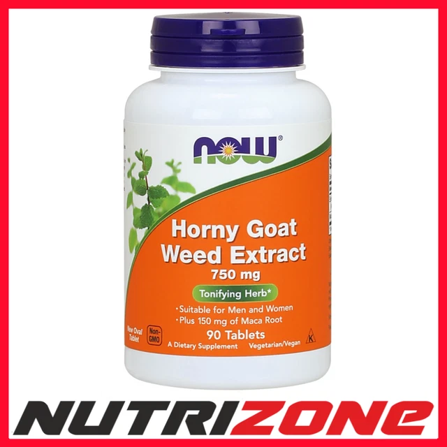 NOW FOODS HORNY Goat Weed Extract 750mg - 90 tablets £22.70 - PicClick UK
