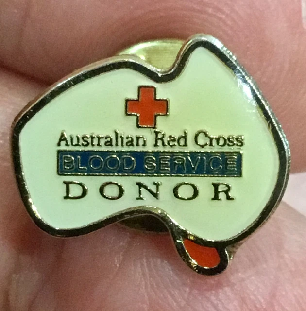 AUSTRALIAN RED CROSS Blood Service Donor Vintage Enamel Pin Badge $18. ...