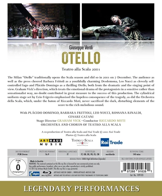 VICK, GRAHAM - Otello (Blu-ray) Vick Graham EUR 14,28 - PicClick IT