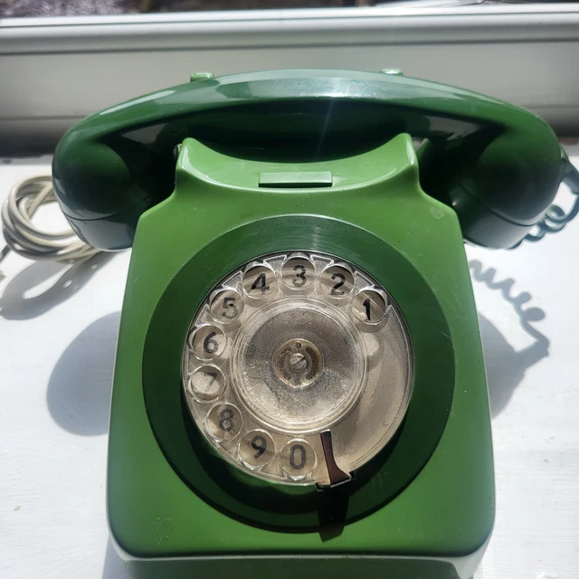 VINTAGE TWO TONE Racing Green - British GPO Rotary Dial Telephone 1960 ...