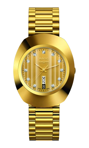 NEW RADO THE Original DiaStar Stainless Steel Gold Dial Men's Watch ...