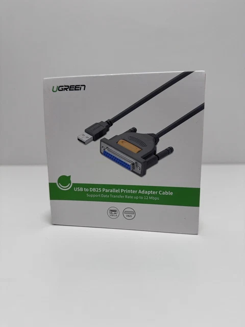 Ugreen Usb To Db25 Parallel Printer Cable Adapter Connector New 1495 8258