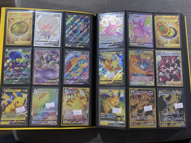 HUGE POKÉMON BINDER Collection Lot! 360 Cards! Golds, Full Art, Ultra ...
