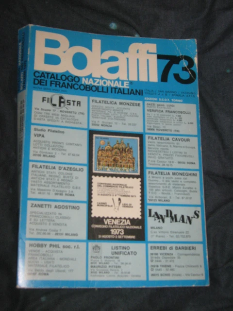 BOLAFFI 73 CATALOGO Nazionale Dei Francobolli Italiani 1973 EUR 10,00 ...