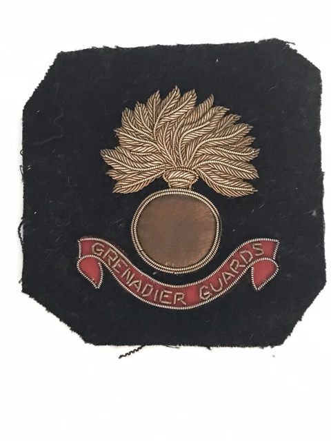 BRITISH ARMY GRENADIER Guards Gold Bullion Hand Embroided Cloth Patch 4 ...