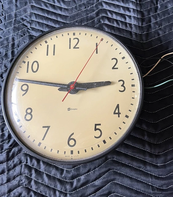 VINTAGE SIMPLEX SCHOOL Or Factory Clock £68.37 - PicClick UK