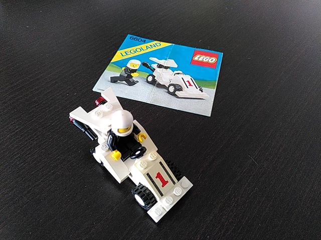 LEGO 6604 LEGOLAND Rennwagen 1 Auto weiss mit Bauanleitung. Komplett ...