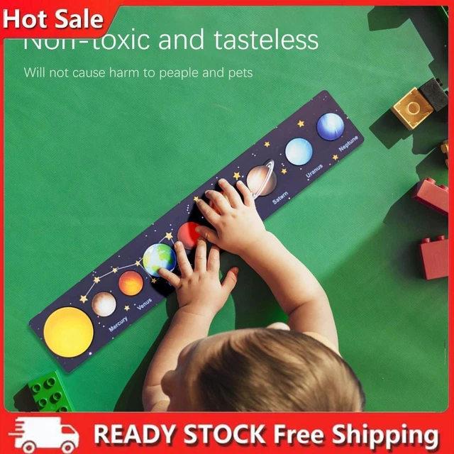 SOLAR SYSTEM PUZZLES - Planets Space Set Wooden Puzzle Toys (Dark ...