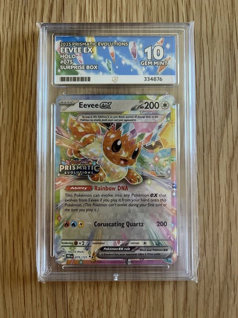 EEVEE 75/131 PRISMATIC Evolutions Surprise Box Stamp Ace 10 £104.72 ...