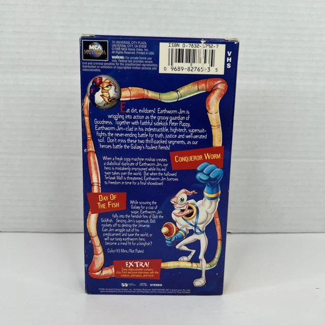 EARTHWORM JIM 1995 VHS Vol. 2 Conqueror Worm/Day Of The Fish MCA ...
