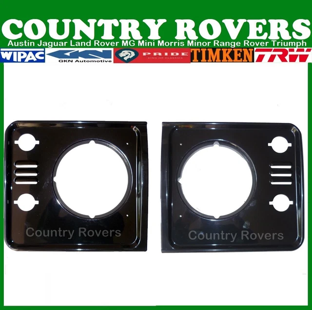 LAND ROVER DEFENDER Td5 Headlamp Surrounds New Td5 Xs Style Gloss Black ...