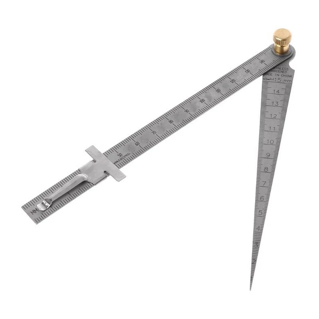 DEPTH RULER HOLE Inspection Stainless Steel Pocket Clip Scale Gauge ...