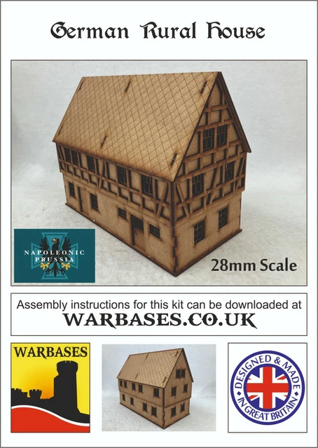 WARBASES 28MM LASER Cut Prussian Napoleonic WW2 German Rural House EUR ...