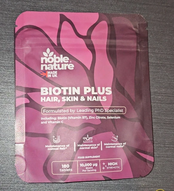 BIOTIN PLUS WITH Vitamin C, Zinc & Selenium- 180 Tablets for Hair, skin ...