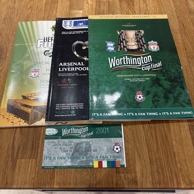 LIVERPOOL FC TREBLE Winners Programmes 2001 £4.99 - PicClick UK