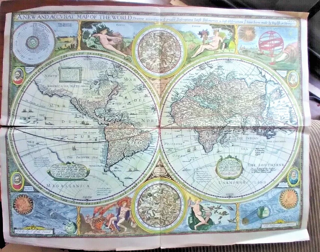 VINTAGE MAP, 1950'S, Antique Reproduction, Accvrat Map of the World £15 ...