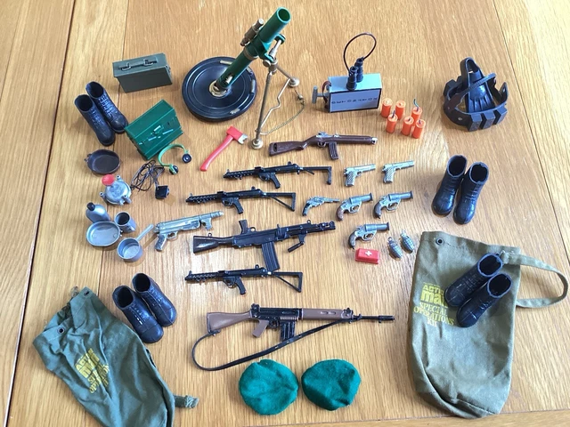 VINTAGE ACTION MAN MORTAR FIELD RADIO AMMO BOX DETONATOR WEAPONS MESS ...