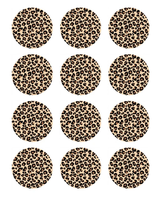 LEOPARD PATTERN CAKE Topper Edible Icing Animal Print Cake Decorations ...