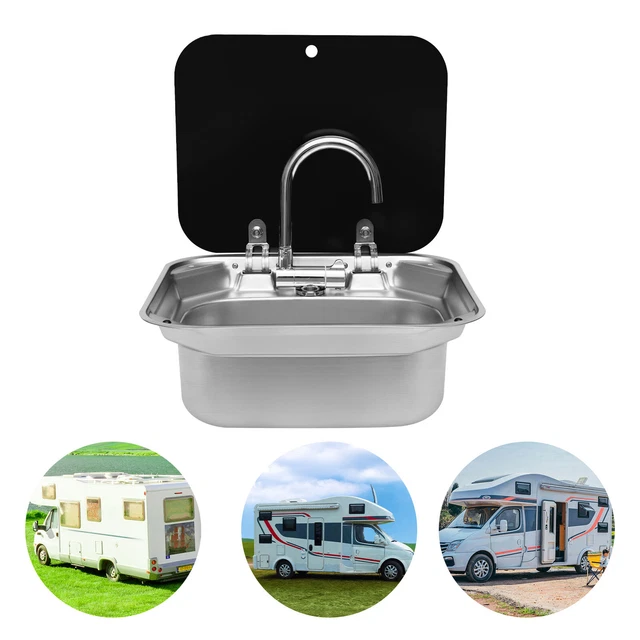 RV BAR KITCHEN Sink Stainless Steel Caravan Camper Hand Wash Basin with ...