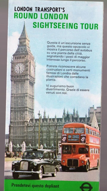 SPANISH 1970S VINTAGE Brochure retro MAP London Sightseeing tour guide ...