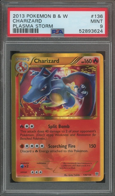 POKEMON CHARIZARD B & W Plasma Storm Secret Rare #136 PSA 9 Mint EUR ...