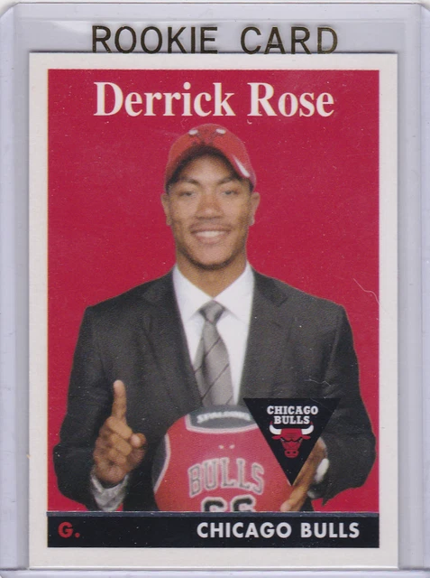 DERRICK ROSE ROOKIE CARD Chicago Bulls 2008 RC Topps Basket NEW YORK ...