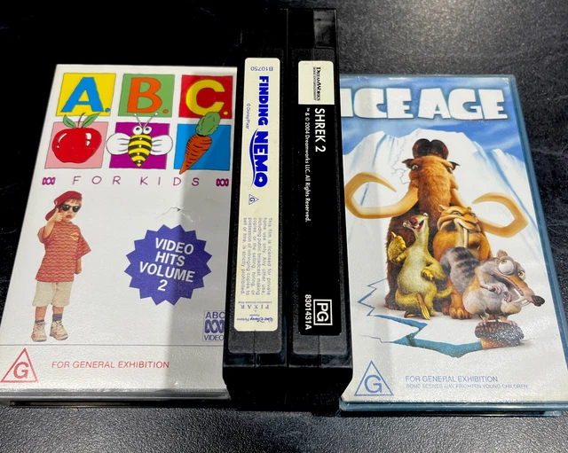 BUNDLE VHS ABC FOR KIDS Shrek 2 Finding Nemo Ice Age $19.95 - PicClick AU