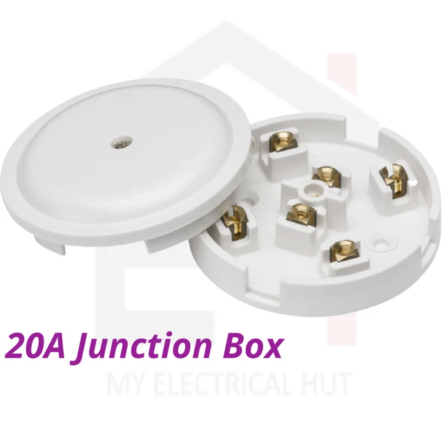 20A JUNCTION BOX 6 Terminal Electrical Wiring Cable Connector Plastic ...