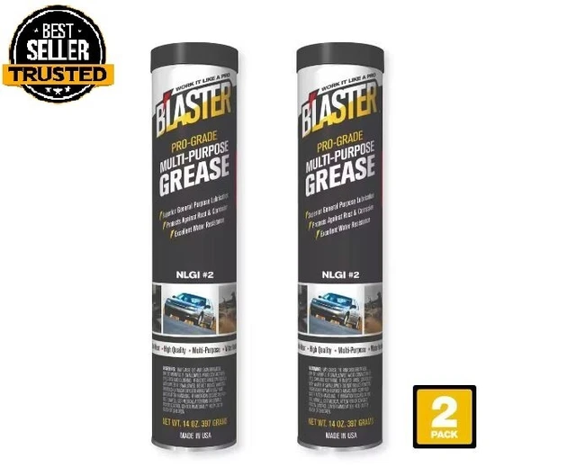 14 OZ. PRO-GRADE Multi-Purpose Grease Cartridge for Grease Gun (Pk of 2 ...