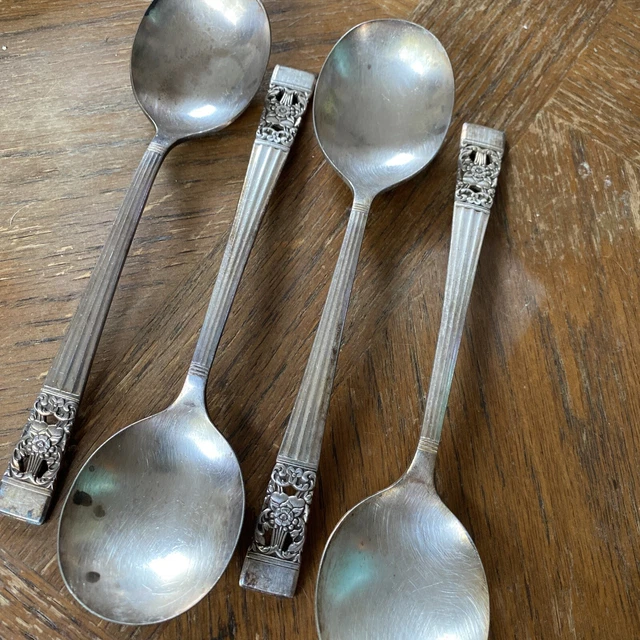 VINTAGE COMMUNITY AMERICAN Victorian SILVER Plated Large Spoons Pieces ...