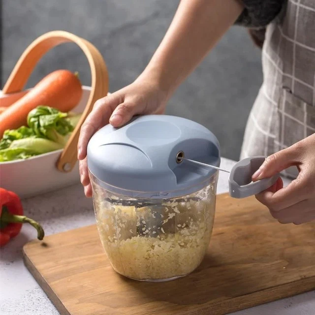 MANUAL MEAT & Garlic Chopper Hand Pull 500/900ml Veg Onion Cutter ...