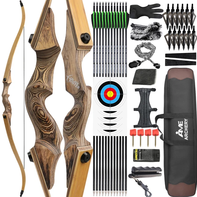 60& RECURVEBOGEN SET Jagdbogen 20-60lbs Takedown Bogenschießen Pfeil ...