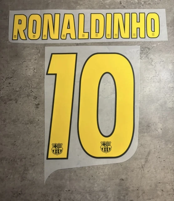 RONALDINHO #10 BARCELONA 2004-2006 football nameset name number home ...
